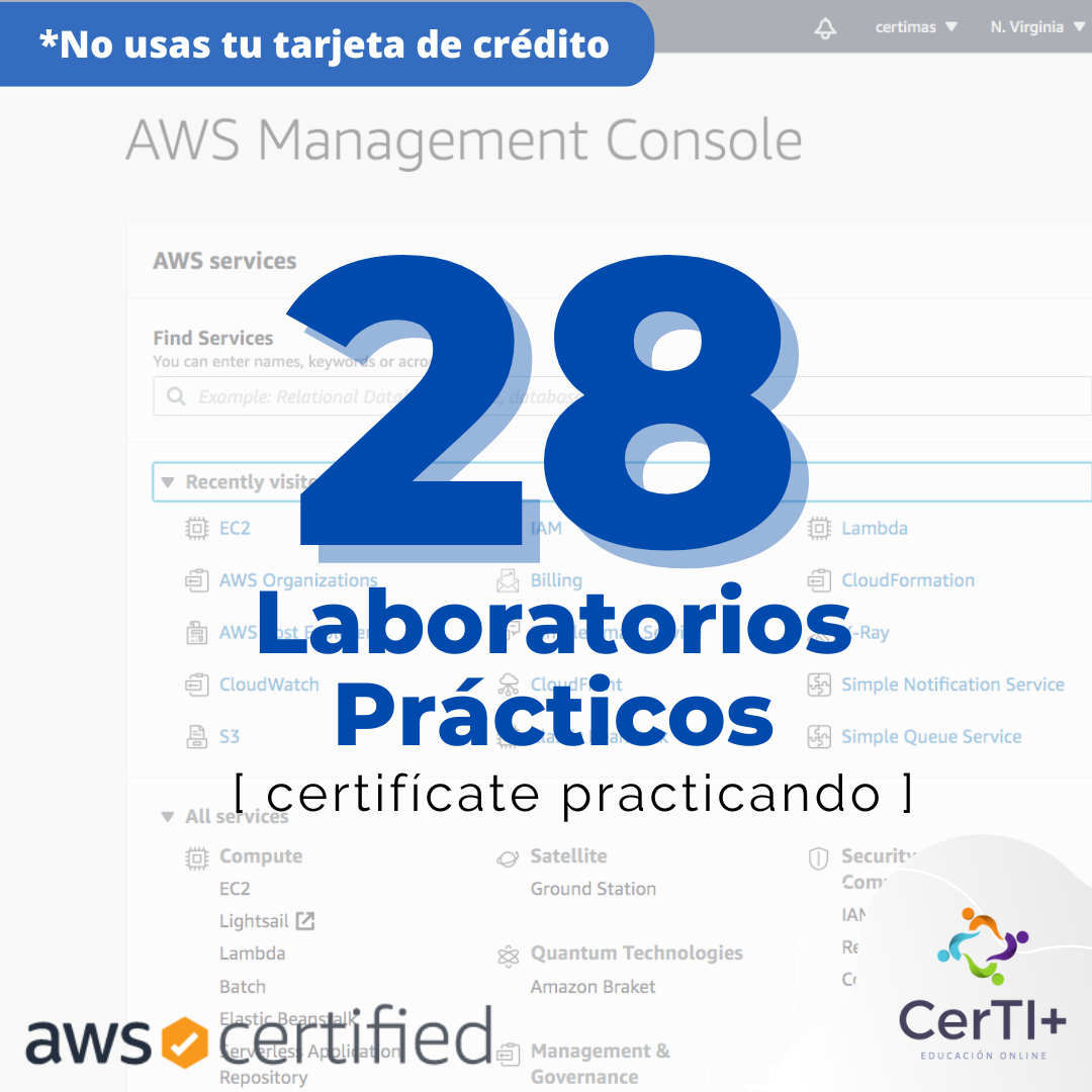 Curso AWS Data Engineer + Cloud Practitioner (Doble Certificación) – CerTI+