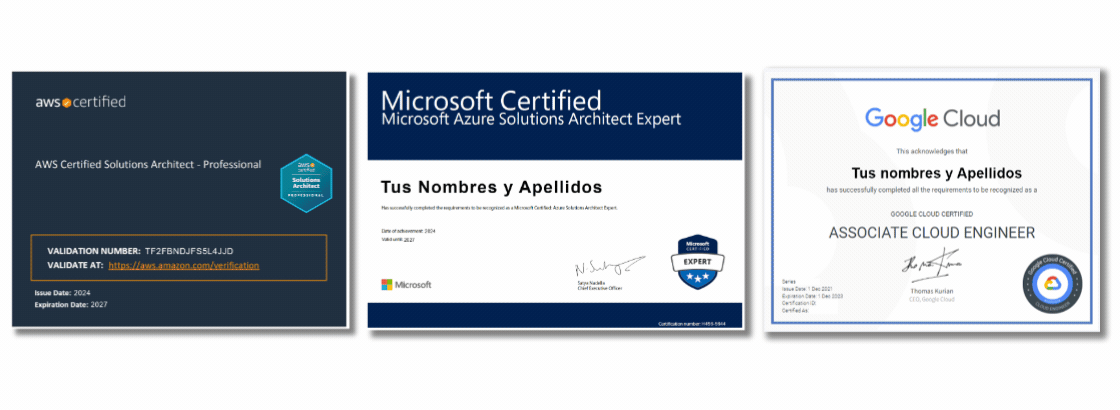 Curso de Fundamentos Multi-Cloud: AWS, Azure y Google Cloud (Triple Ce – CerTI+