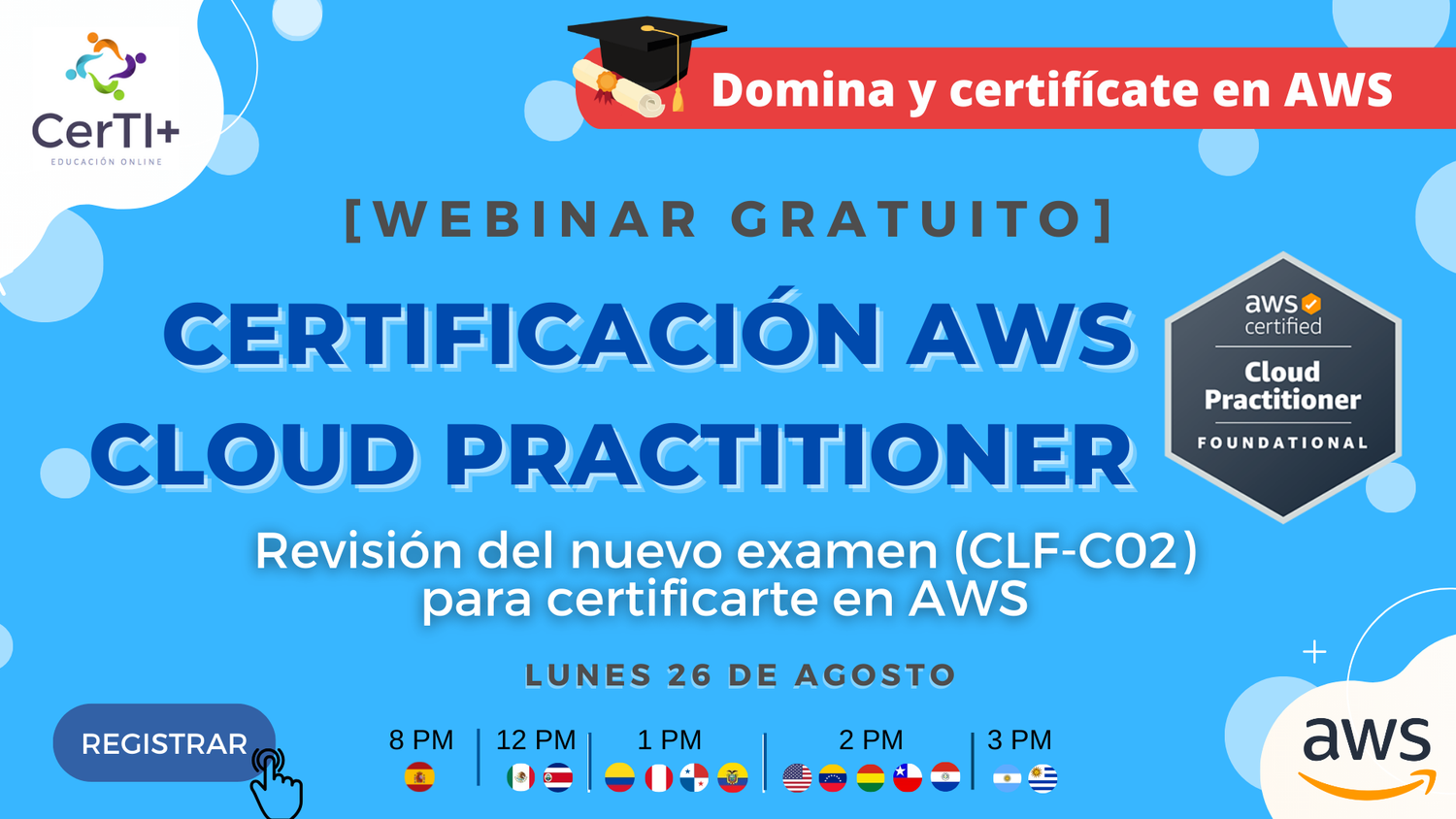 Certificacion AWS Cloud Practitioner – CerTI+